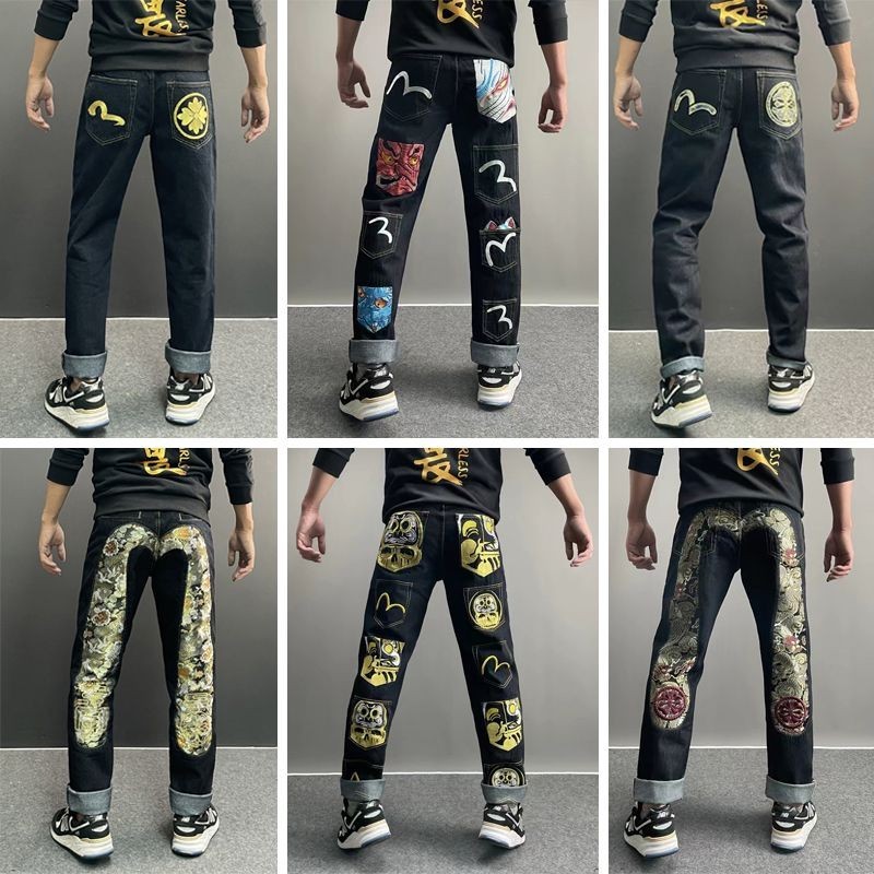 Loose Street Wear Pants Edison Chen Plus Size Buddha Head Embroidery ...