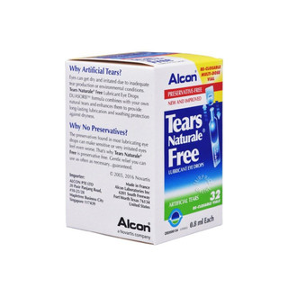 ALCON Tears Naturale Free 32's x 0.8ml - Eye Drop, Eye Lubricant, Eye ...