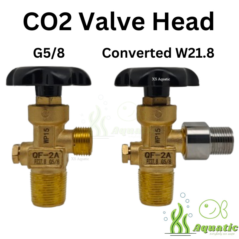 Co2 Head Valve Aquarium Carbon Dioxide Tank Converter Valve G5/8 W21.8 Gas Copper Valve Co2 QF ...