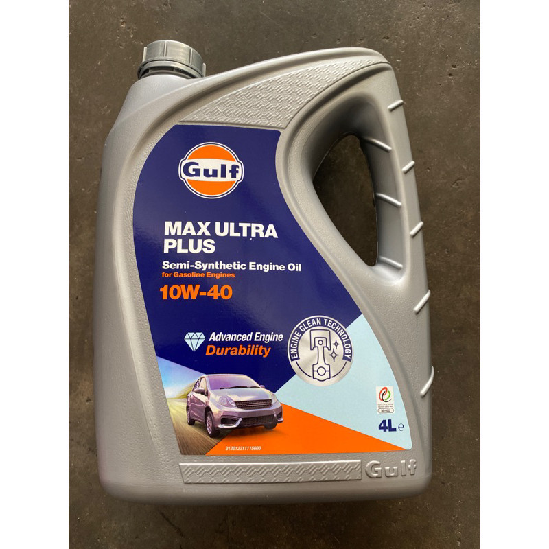 Gulf MAX Ultra Plus 10W-40 Semi-synthetic passenger car oil with Engine ...