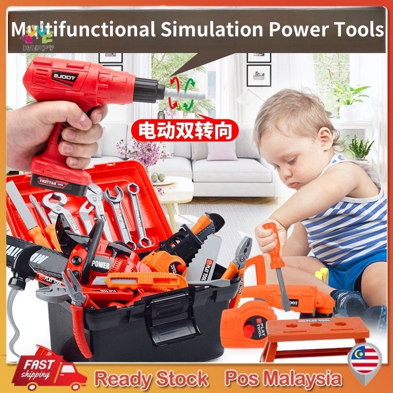 【🇲🇾24h】Toolbox Toy Set Kids Power Hammer Tool Box Early Education Toy ...