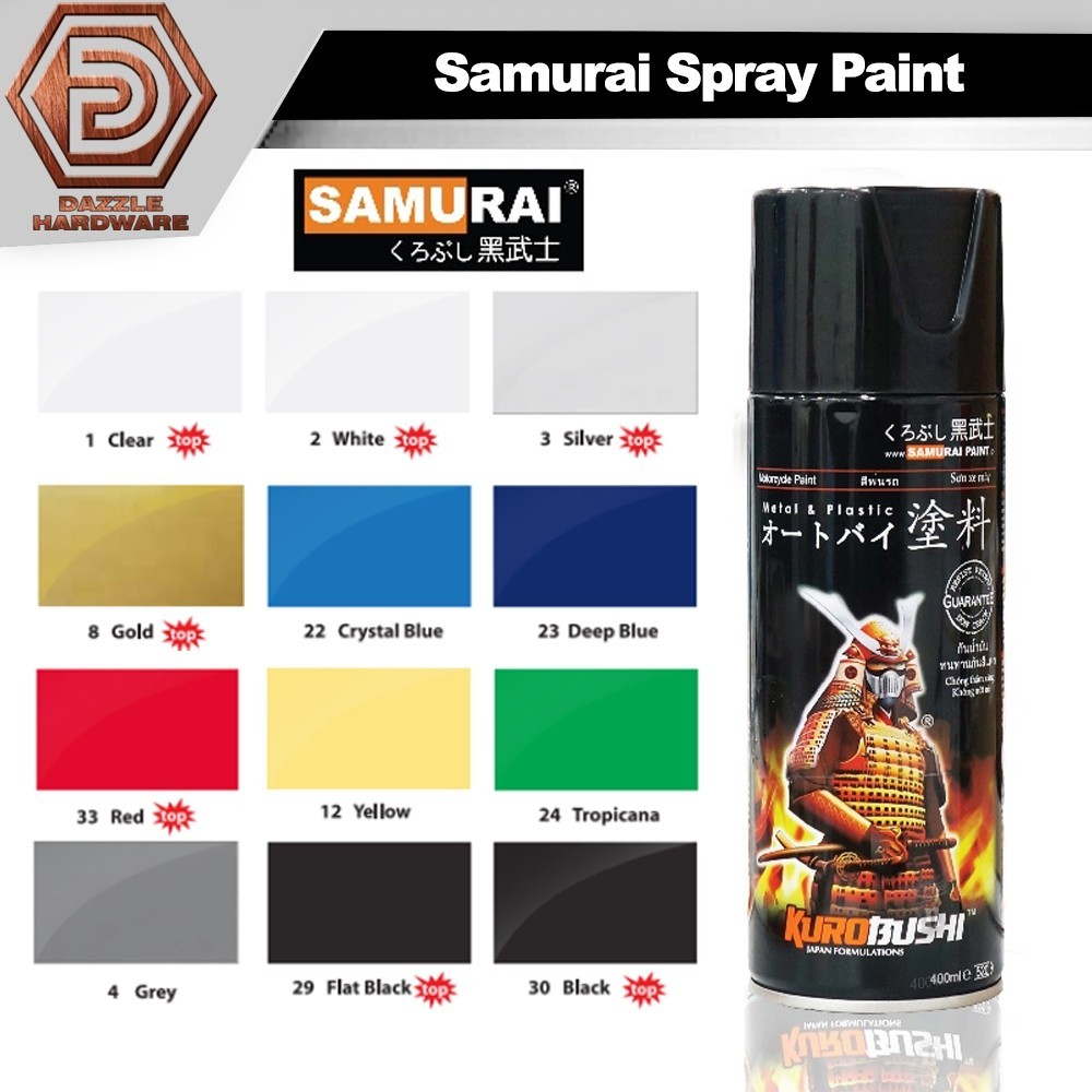 Samurai spray paint 400ml standard colour samurai spray penyembur cat ...