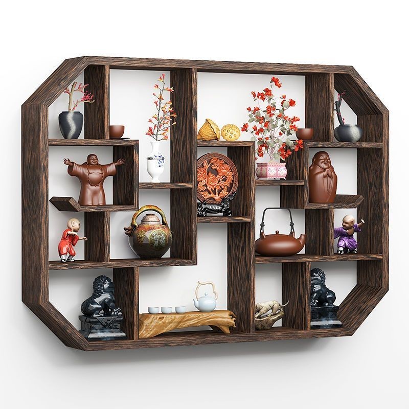 Bogu Rack Solid Wood Chinese Wall-Mounted Wall-Mounted Rack Partition ...