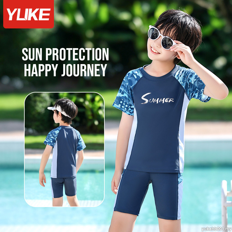 YUKE Swimming Suit Kid Boy Two Piece Swimming Pool Sun Protection ...
