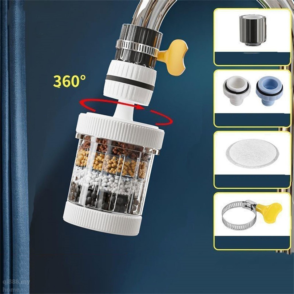 Detachable Washable Faucet Six Layer Filter Showerhead Water-Saving ...