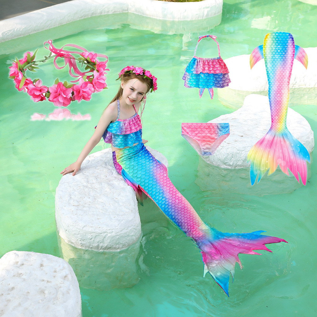 Mermaid Costume for Kids Girl 4 5 6 7 8 9 10 11 12 13 Years Birthday ...