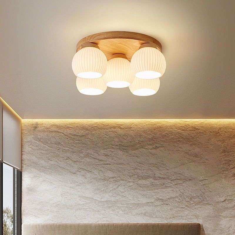 Japanese Wooden Living Room Ceiling Light Modern Bedroom Ceiling Lights ...