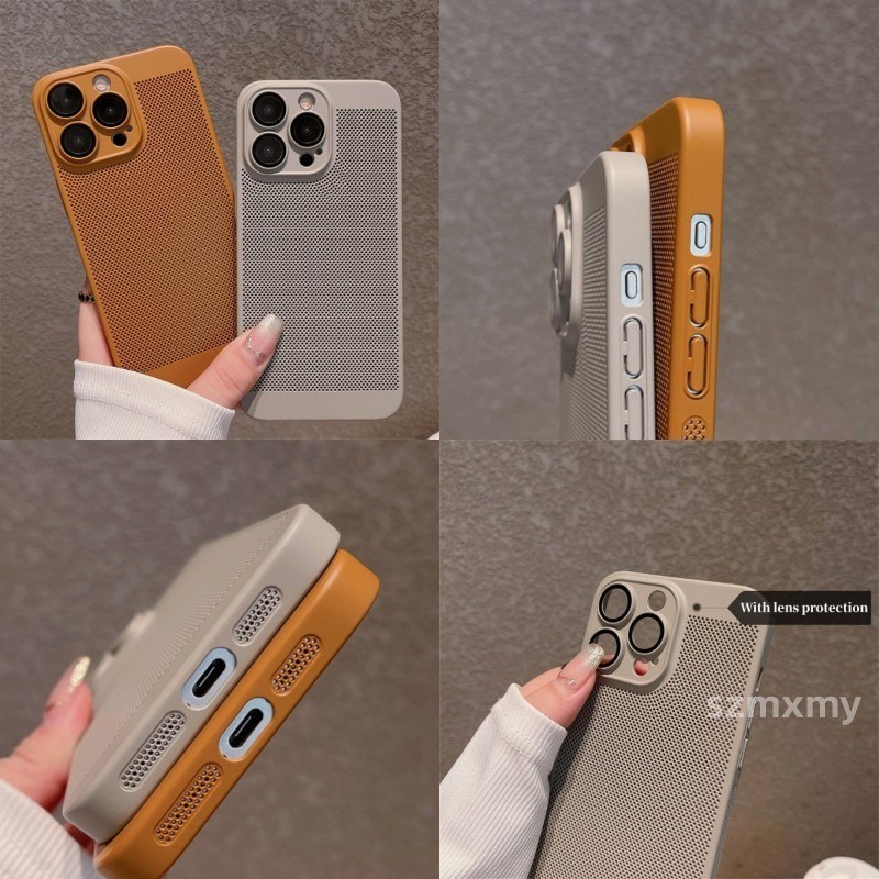 New Frosted Titanium Grey Mesh Cooling Breathable Phone Case for IPhone ...