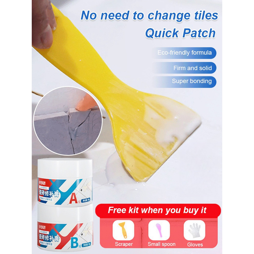 ⚡Best Price⚡Quick Fix Tool[Tile Repair Adhesive]瓷砖修补膏Tile Repair Agent ...