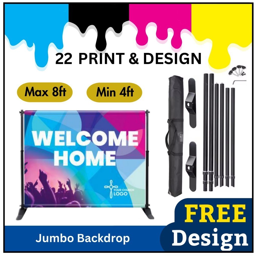 Jumbo Backdrop Banner Stand / Jumbo Backdrop Banner Stand + Printing ...