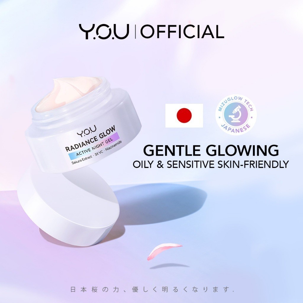 YOU Radiance Glow Active Night Gel with Sakura Extract Vitamin C ...