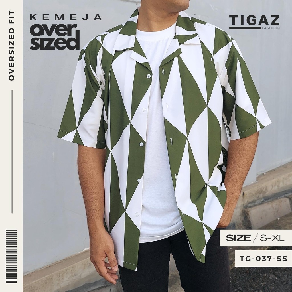 TIGAZ Oversized Shirt Lengan Pendek Material Ice Silk S - XL Modern ...