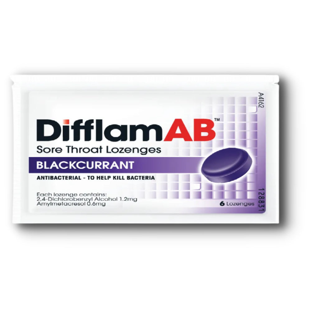 [BUY 1 FREE 1] Difflam AB Sore Throat Lozenges Blackcurrant 6's ...