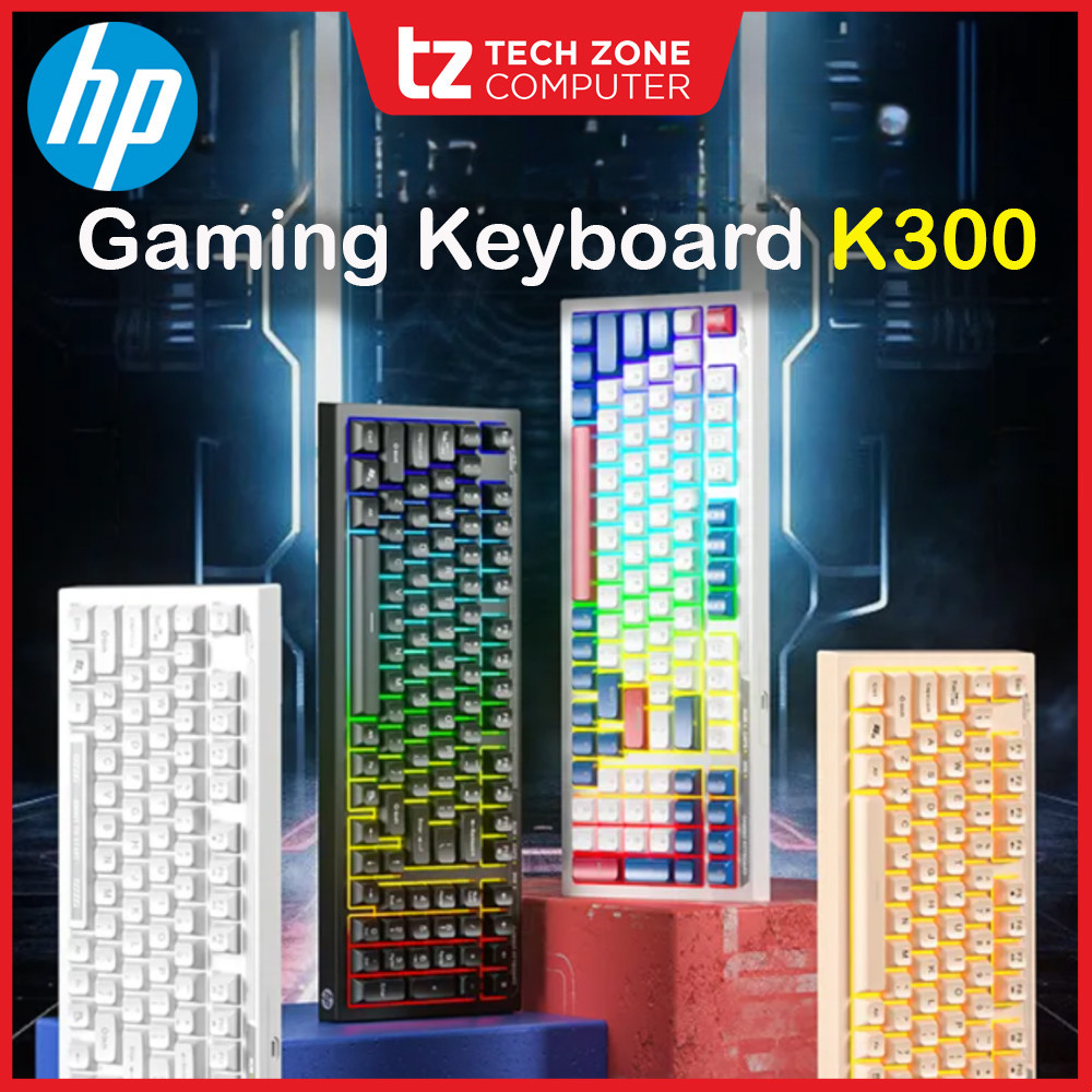 HP K300 (2024 Model) 99 Keys Wired USB Mechanical Feel Membrane Gaming ...