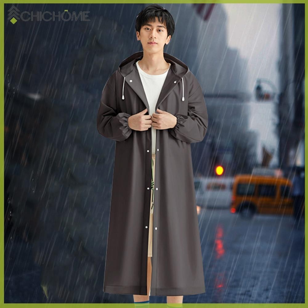 [chichome.my] Adult Long Raincoat Drawstring Waterproof Rain Coat for ...