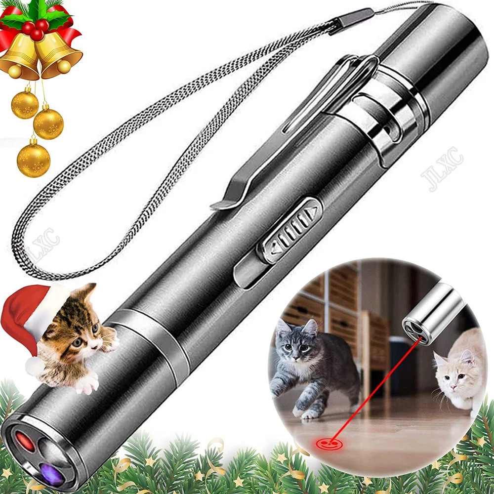 3 in1 Tactical Red dot Laser Pointer Rechargeable Funny Cat Chaser Toys ...