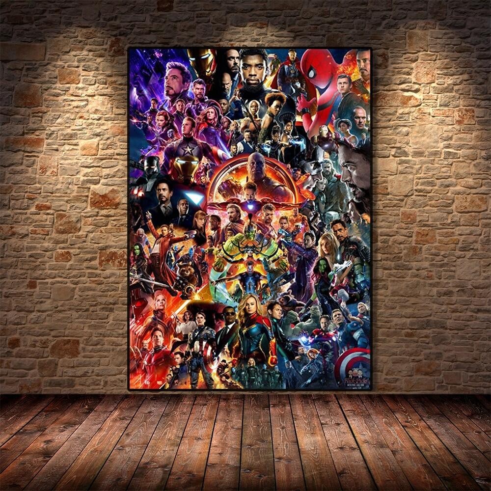 Marvel Avengers Superhero Movie Poster EndGame Canvas Wall Art Picture ...