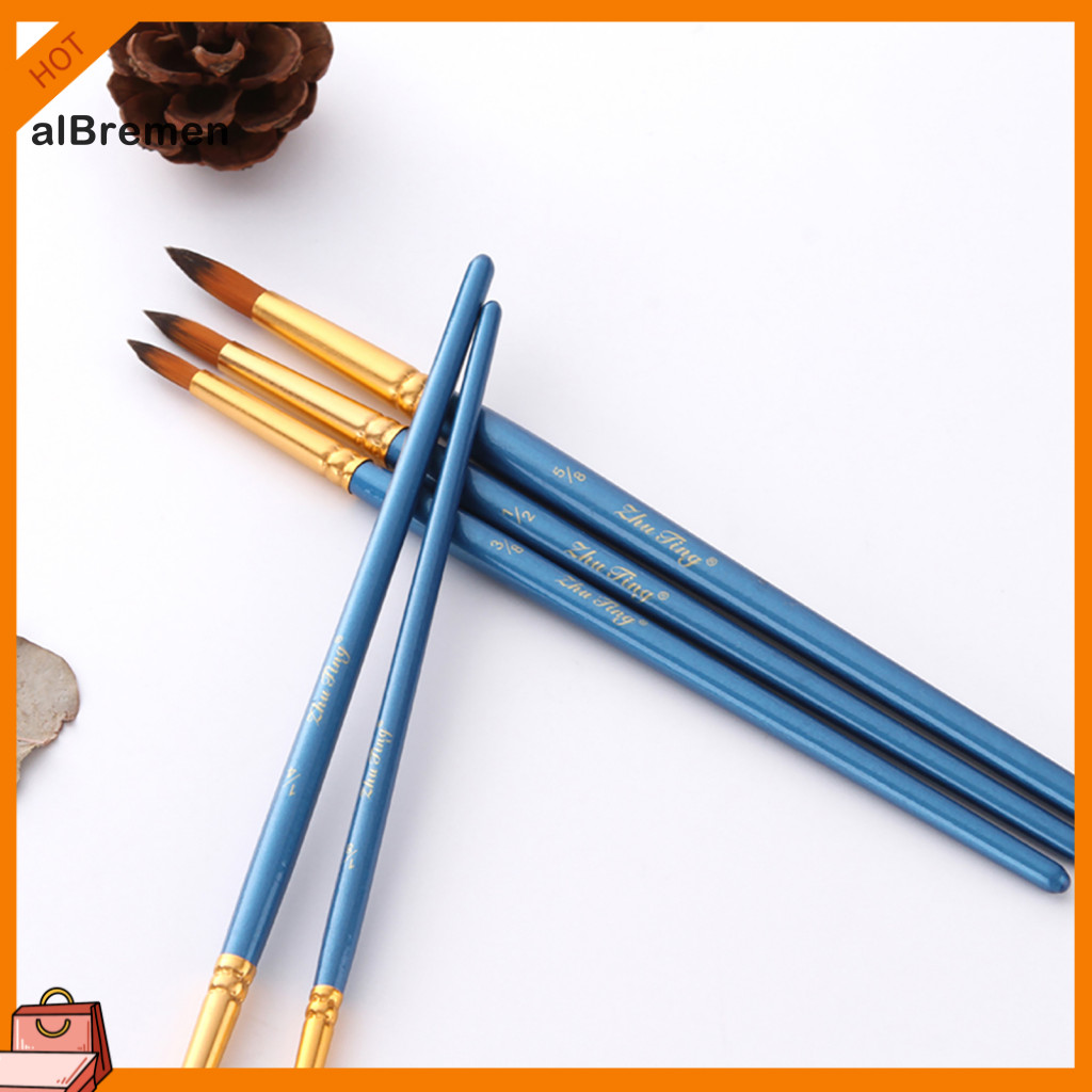 (New) Paint Brushes Copper Pipe Interface Sturdy Wooden Handle Nylon ...
