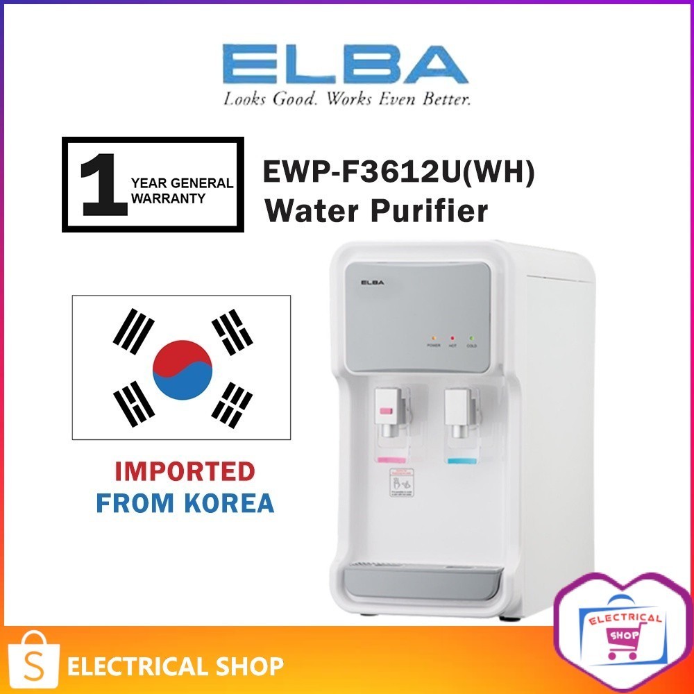 ELBA Water Purifier Mild Alkaline Water - White Hot (1.25L) + Cold (3 ...