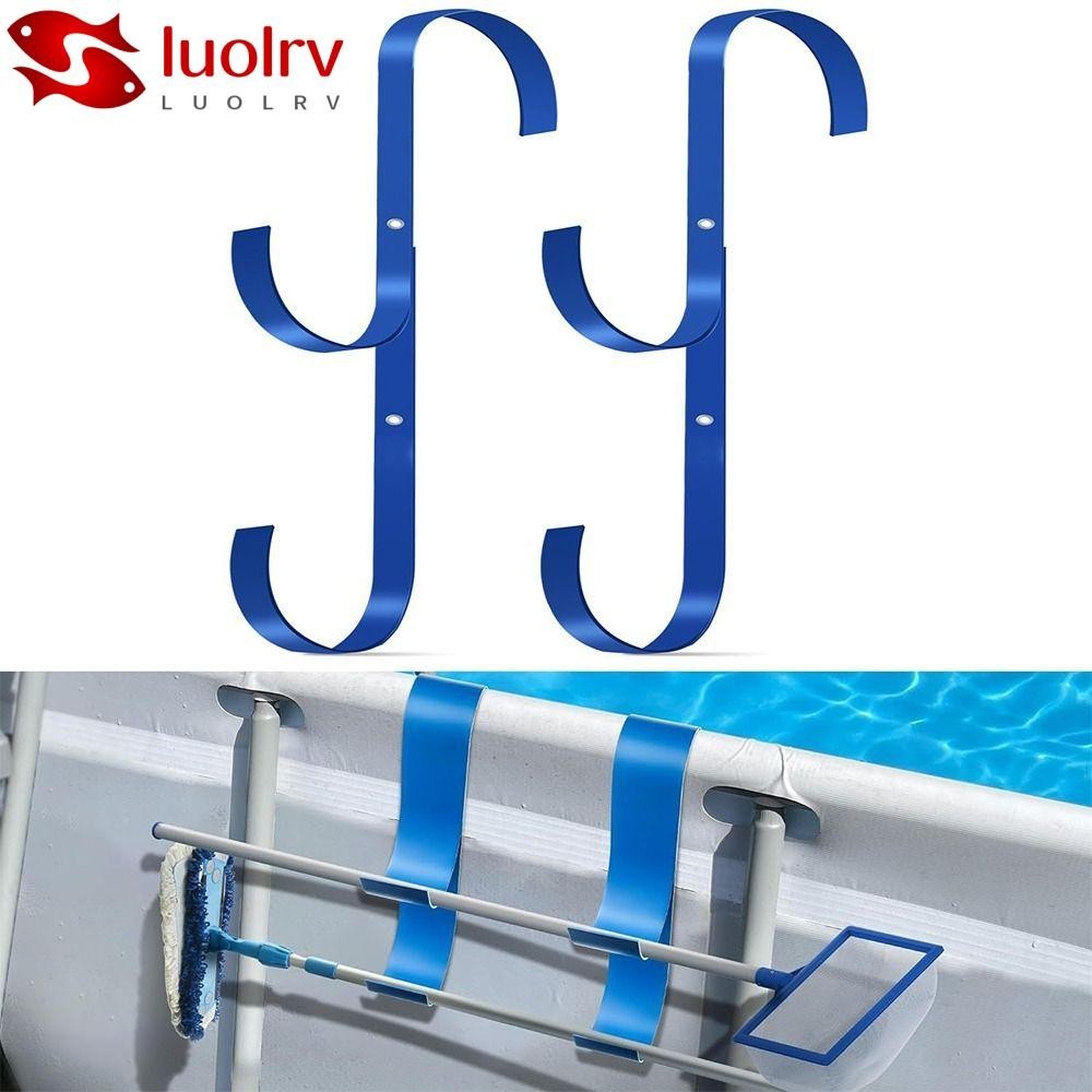LUOLRV Pool Storage Rack, Plastics Suspended Swimming Pool Hooks, Blue ...