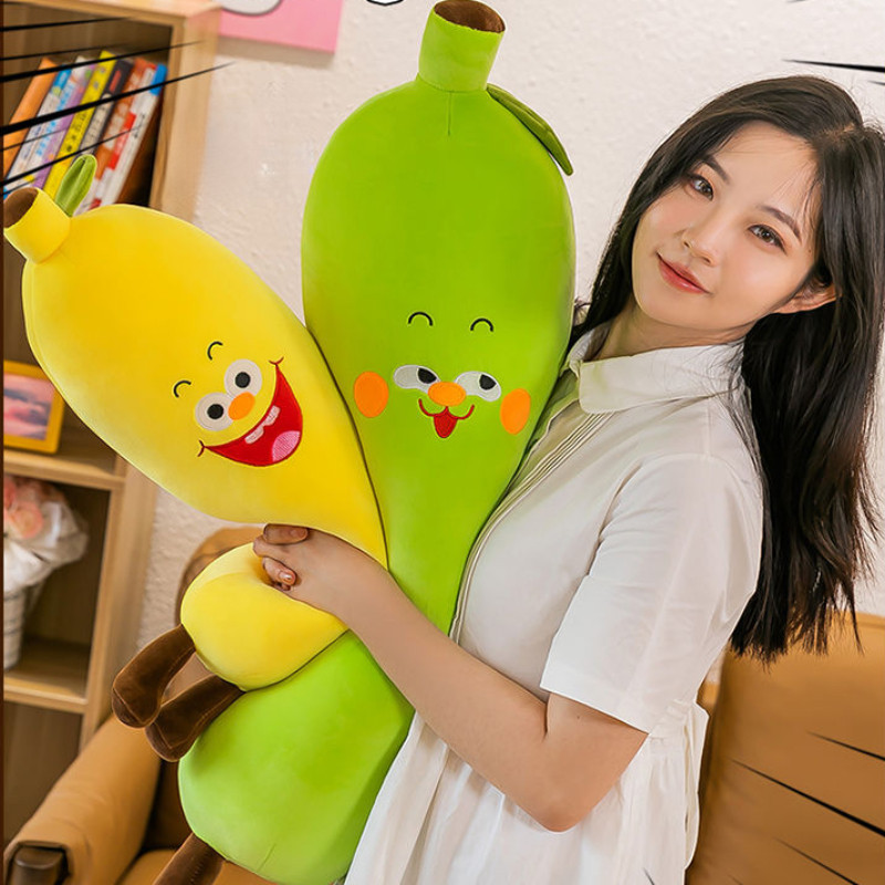 Ready Straw 90CM Super Soft Long Banana Doll Plush Toy Ragdoll Fruit ...