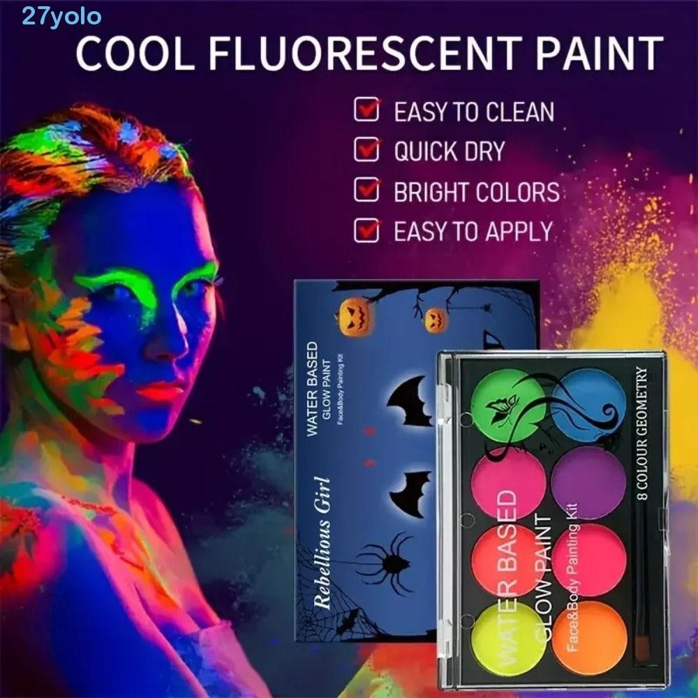 YOLO 8 Color Water Face Paint Kit, Festival Kids Makeup Face ...