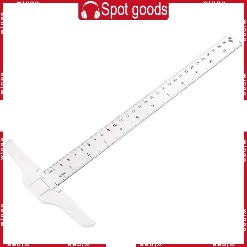 WIN T Square Ruler 30cm Plastic T Shape Ruler Clear Transparent ...