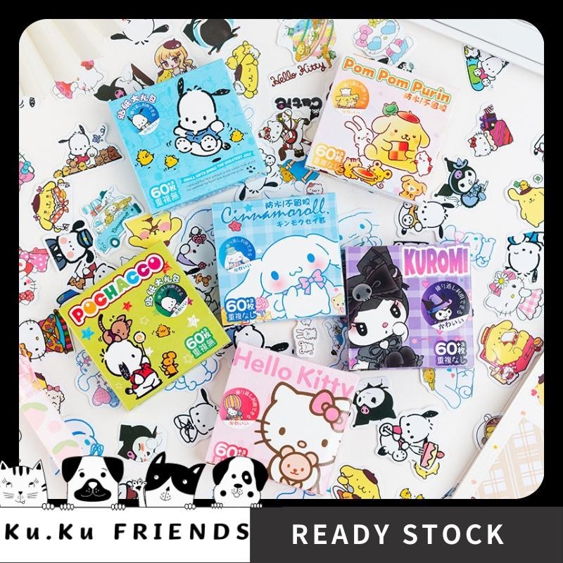 Sanrio Stickers Sheet Box Set 60pcs Kuromi Sticker Sheet Journal ...