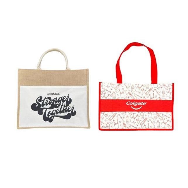 Colgate Canvas Tote Bag Red Colour Garnier Stronger Together | Shopee ...