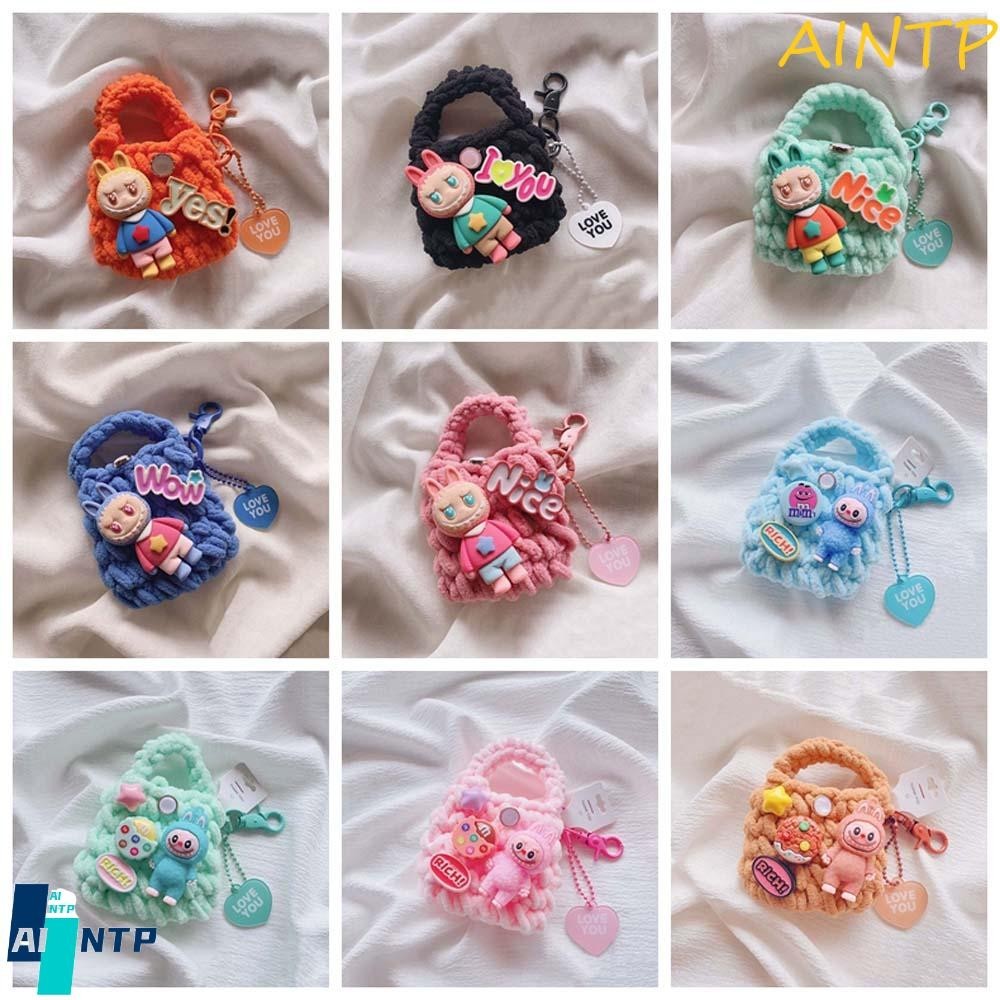AINTP Labubu Plush Coin Purse, Labubu Doll Plush Purse Backpack Charms ...