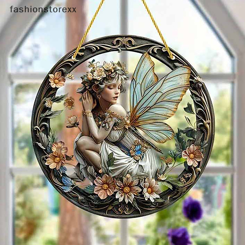 [fashion] Fairy Elf Windows Hangings Suncatcher Acrylic Stained Suncatchers Ornament Stained ...