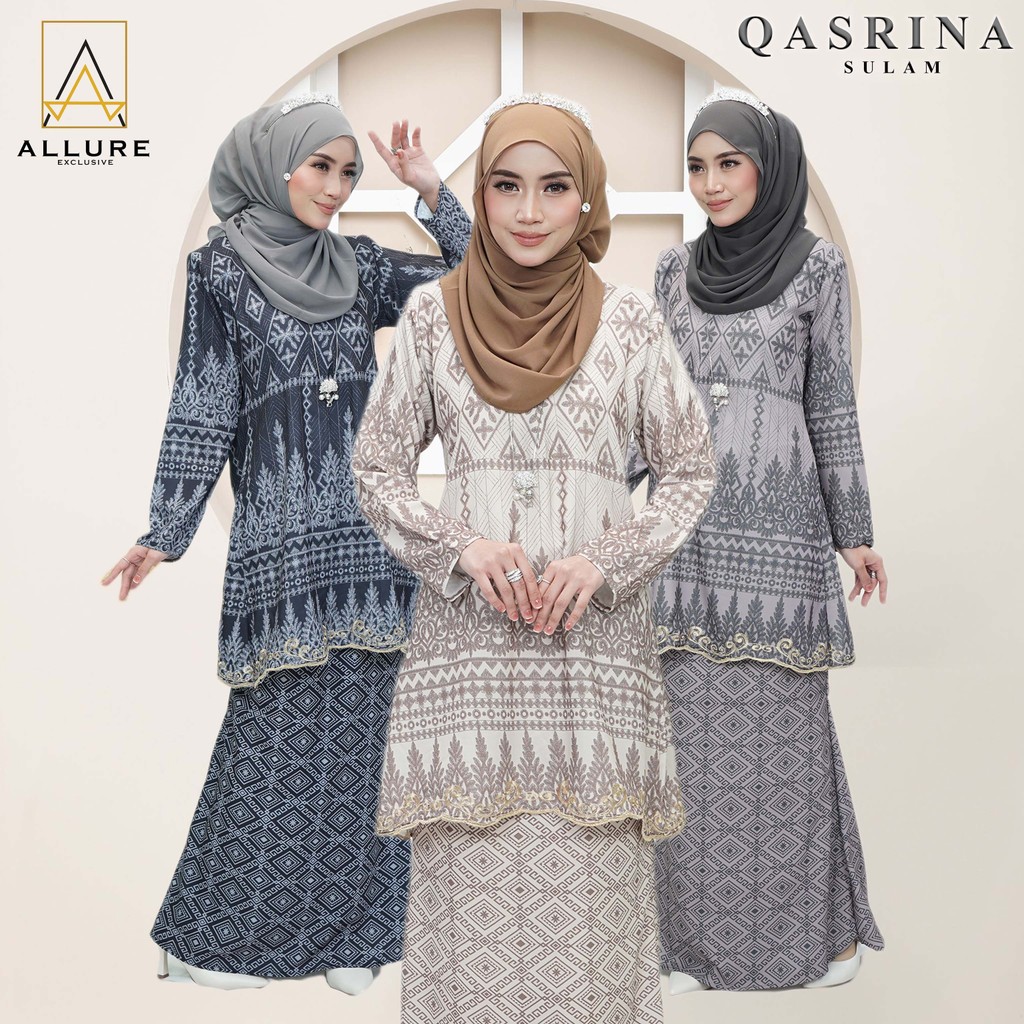 Allure Exclusive - Set Baju Kurung Sulam Qasrina 2025 Armani Silk Ibu ...