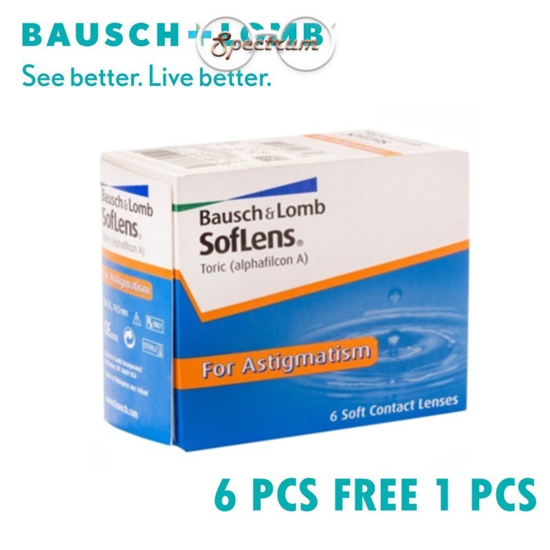 Bausch & Lomb Soflens 66 Toric Astigmatism Monthly Disposable Contact Lenses Clear Lens (6 pcs ...