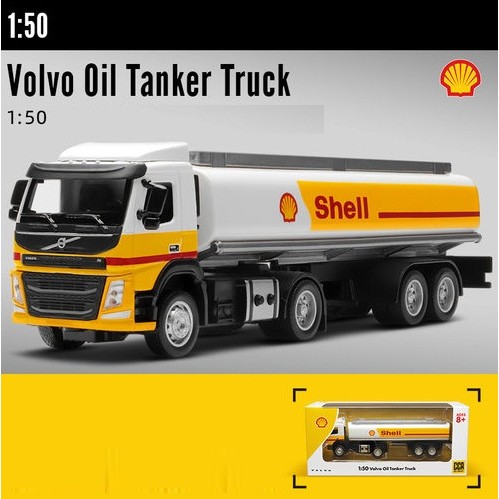 Diecast SHELL 1:50 Volvo Oil Fuel Tanker Truck Model Alloy Car Toys ...