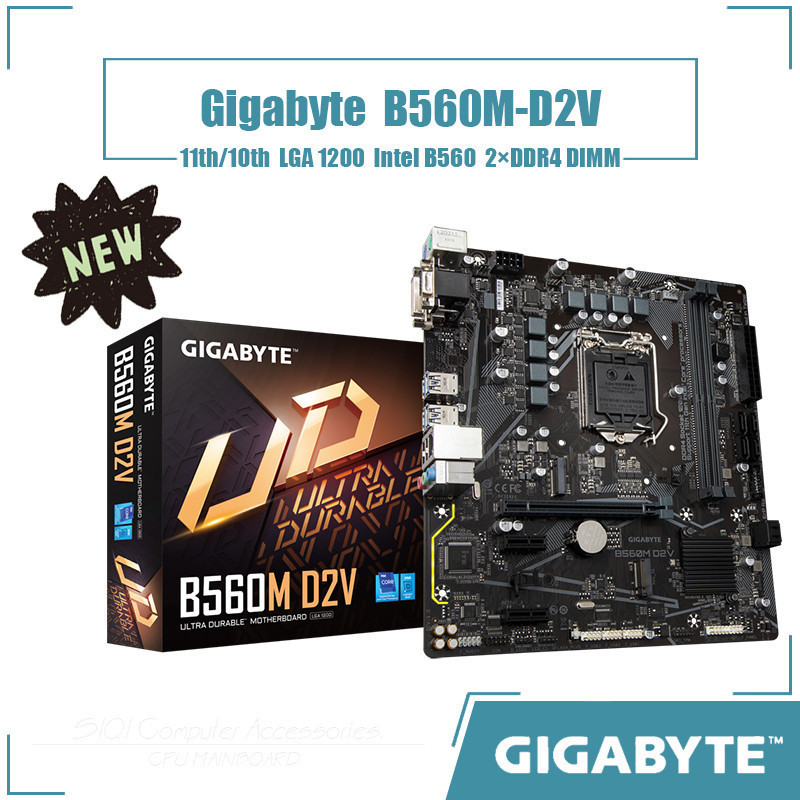 [NEW] Gigabyte B560M D2V Motherboard 2×DDR4 DIMM LGA 1200 Intel B560 ...