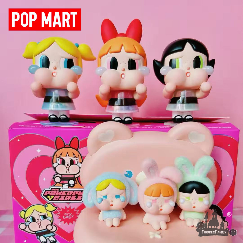 [Genuine] POPMART CRYBABY X The Powerpuff Girls Series Big Figure 11CM ...