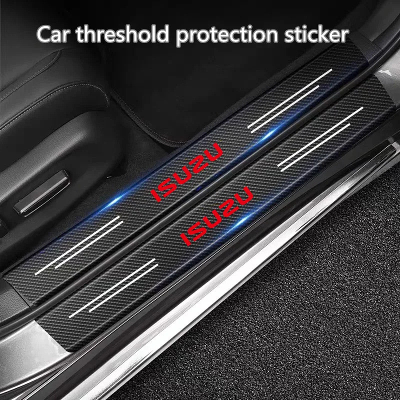 Carbon Fiber Car Door Threshold Sticker Auto Trunk Protective Strip for ...