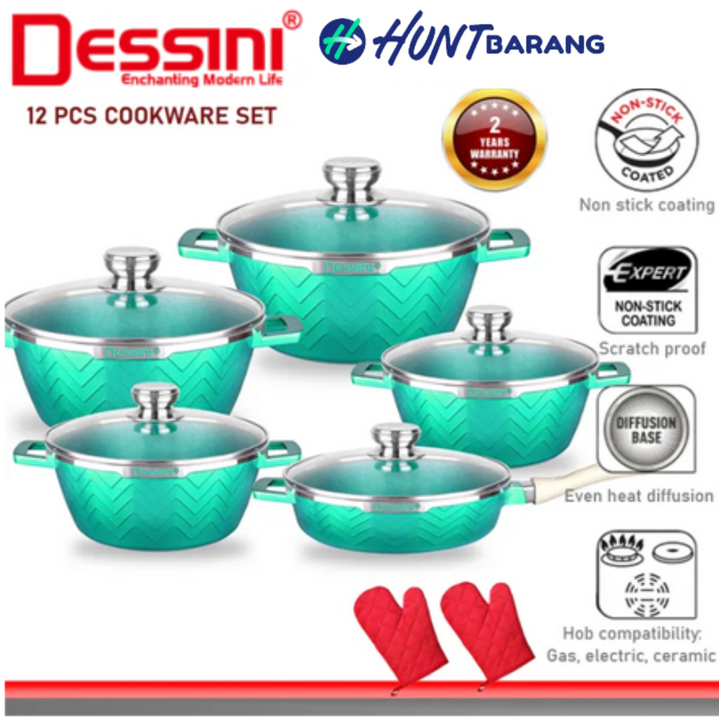 DESSINI ITALY WSB-12-S Die Cast Aluminium Non Stick Casserole Pot Bowl ...
