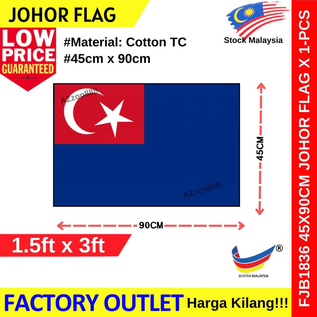 Johor Flag Cotton TC 45*90cm Bendera Johor 1.5*3ft #柔佛州旗 #FJB1836 | Shopee Malaysia