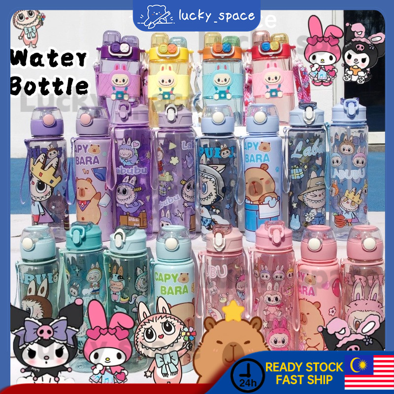 Botol Air Capybara Labubu Bottle Kids Straw Bpa Free Botol Air Sanrio ...