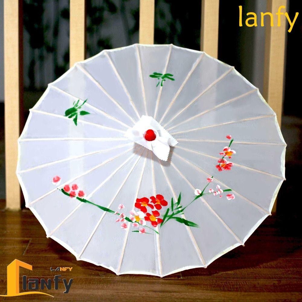 LANFY Handmade Paper Umbrella, Vintage Traditional DIY Painting Paper ...
