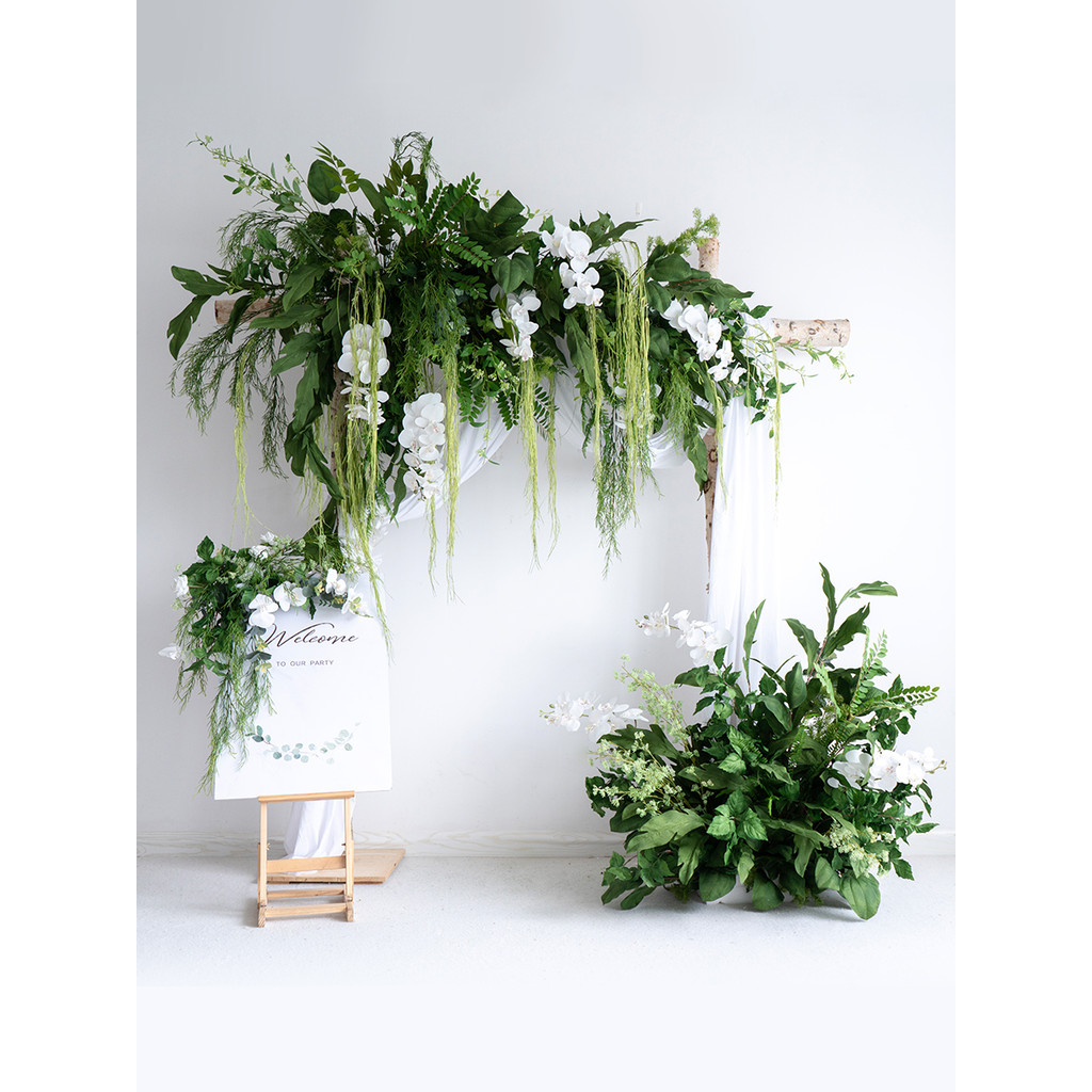 Gaya Hutan Bunga Tiruan Gubahan Perkahwinan Tumbuhan Hijau Daun Hijau ...