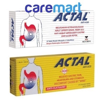 ACTAL ANTI-ACID TABLET 10'S (EXP:05/2026) / ACTAL PLUS TABLET 10'S (EXP ...