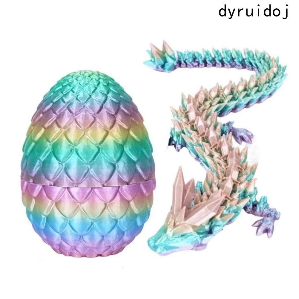 DYRUIDOJ 3D Printed Crystal Dragon, Creative Dragon Egg 3D Articulated ...