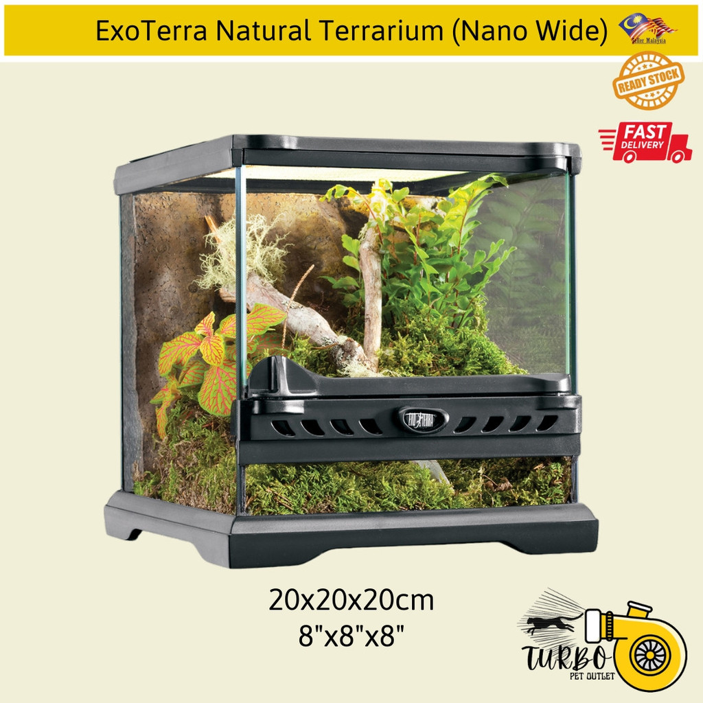 Exo Terra / Exoterra Natural Terrarium Nano WIDE Advanced Glass Reptile Habitat (PT2599 ...