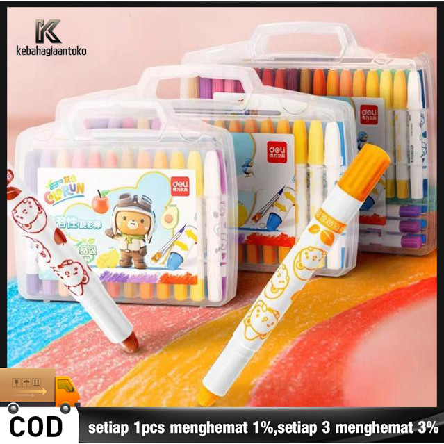 MATA Crayon Grasp Medium Eyes 24 Colors Soft Crayons Water Soluble Crayons | Shopee Malaysia