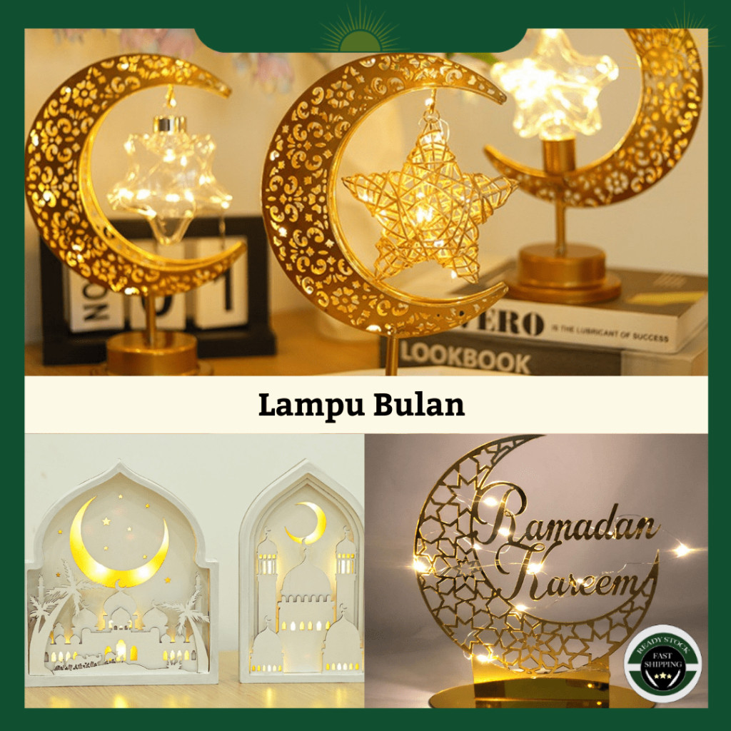 Lampu Bulan Hiasan Ramadhan Viral Hari Raya Aidilfitri Lampu Dekorasi ...
