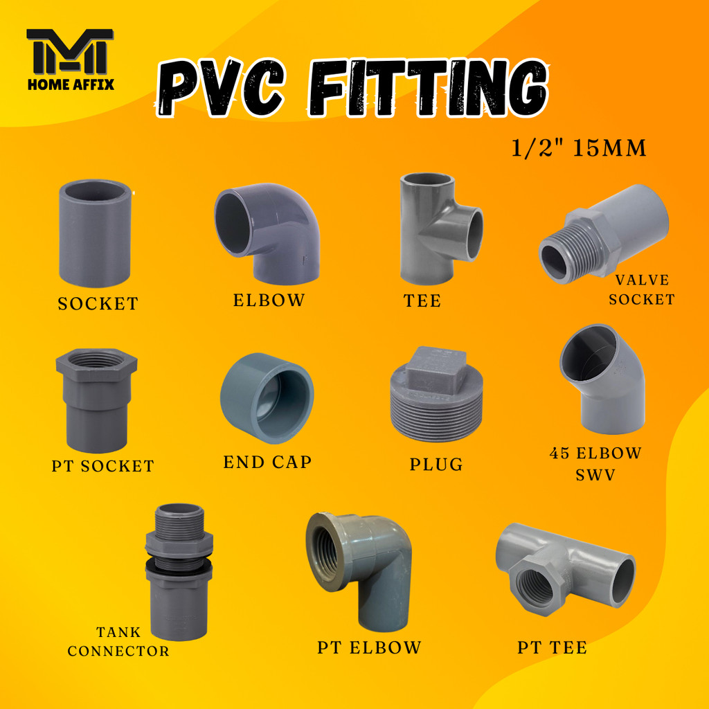 BRAND NEW PVC PIPE FITTING 15MM (1/2") | Shopee Malaysia