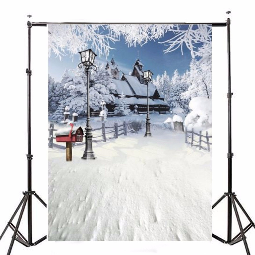 5x7ft Christmas Winter Snow Vinyl Photography Studio Background ...