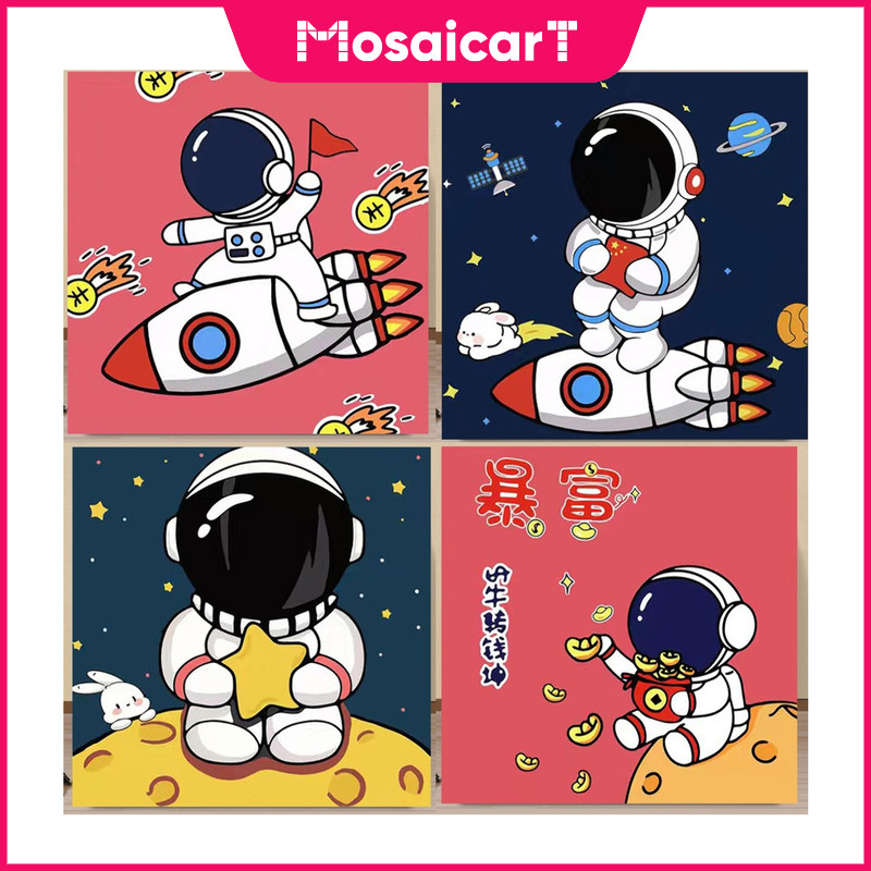 【MA】Cartoon astronaut 5d Diamond Painting Full Diamond Living Room ...